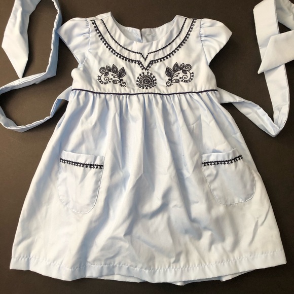 silly sassy | Dresses | Silly Sassy Blue Embroidered Dress | Poshmark